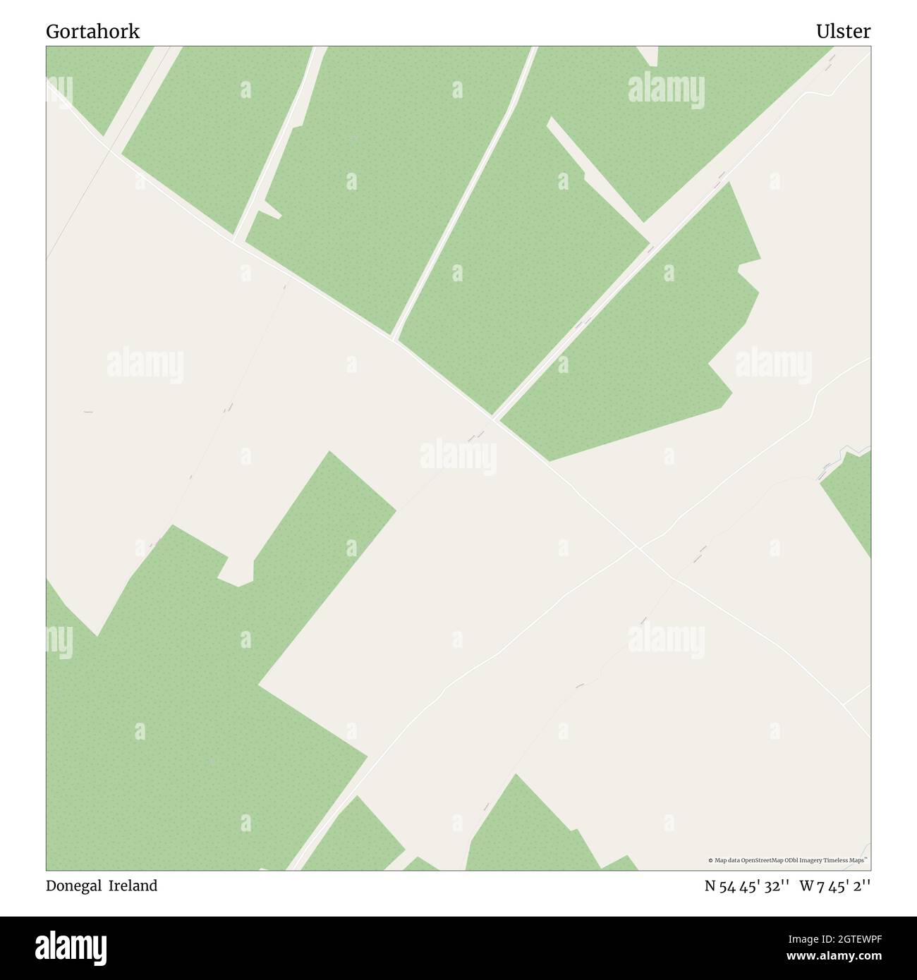 Gortahork, Donegal, Irland, Ulster, N 54 45' 32'', W 7 45' 2'', map ...