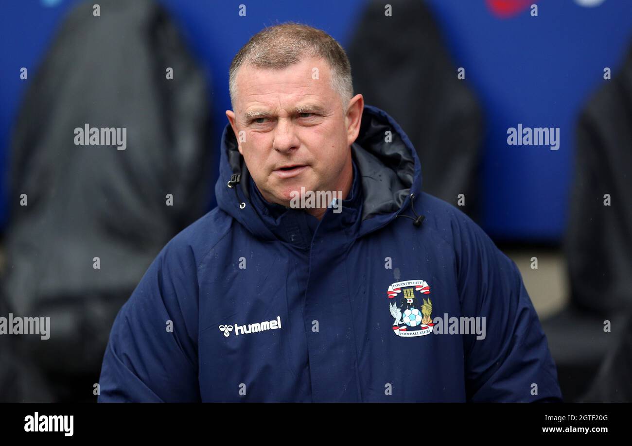 Coventry City-Manager Mark Robins beim Sky Bet Championship-Spiel in ...