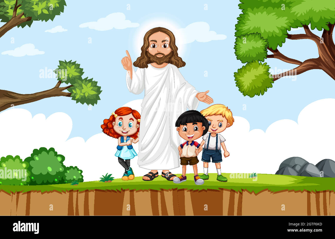 Jesus mit kinder Stock-Vektorgrafiken kaufen - Alamy