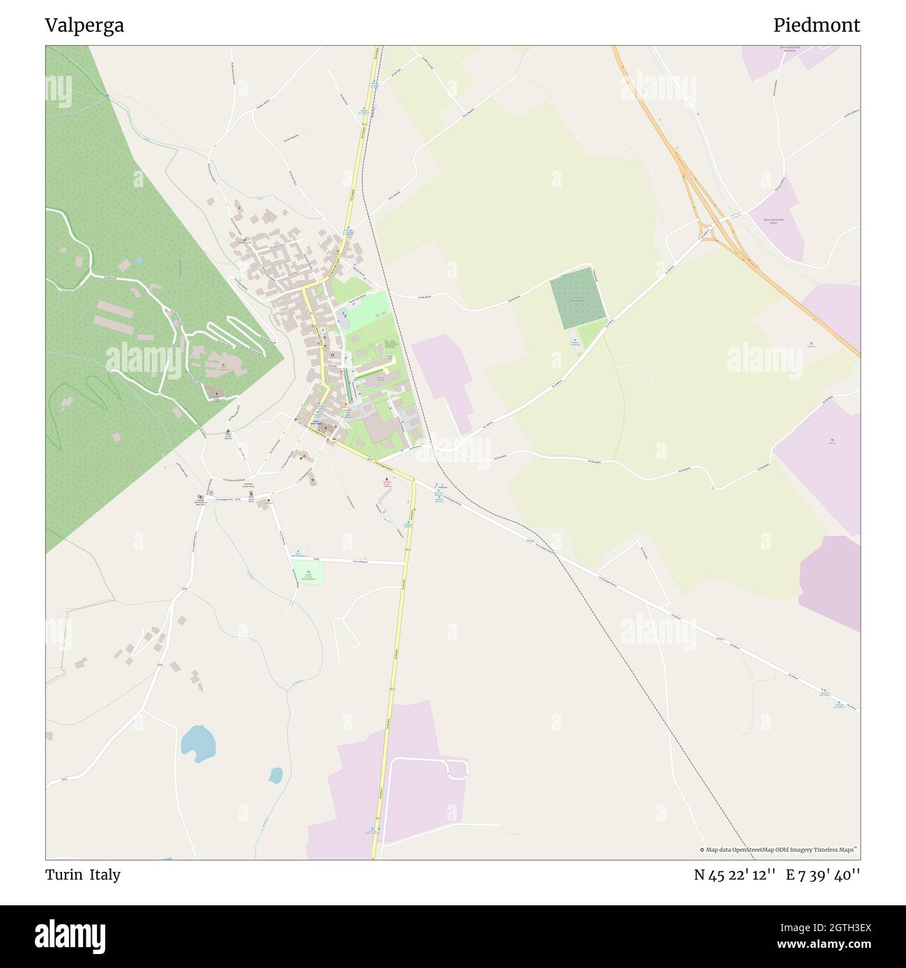 Valperga, Turin, Italien, Piemont, N 45 22' 12'', E 7 39' 40'', Karte ...