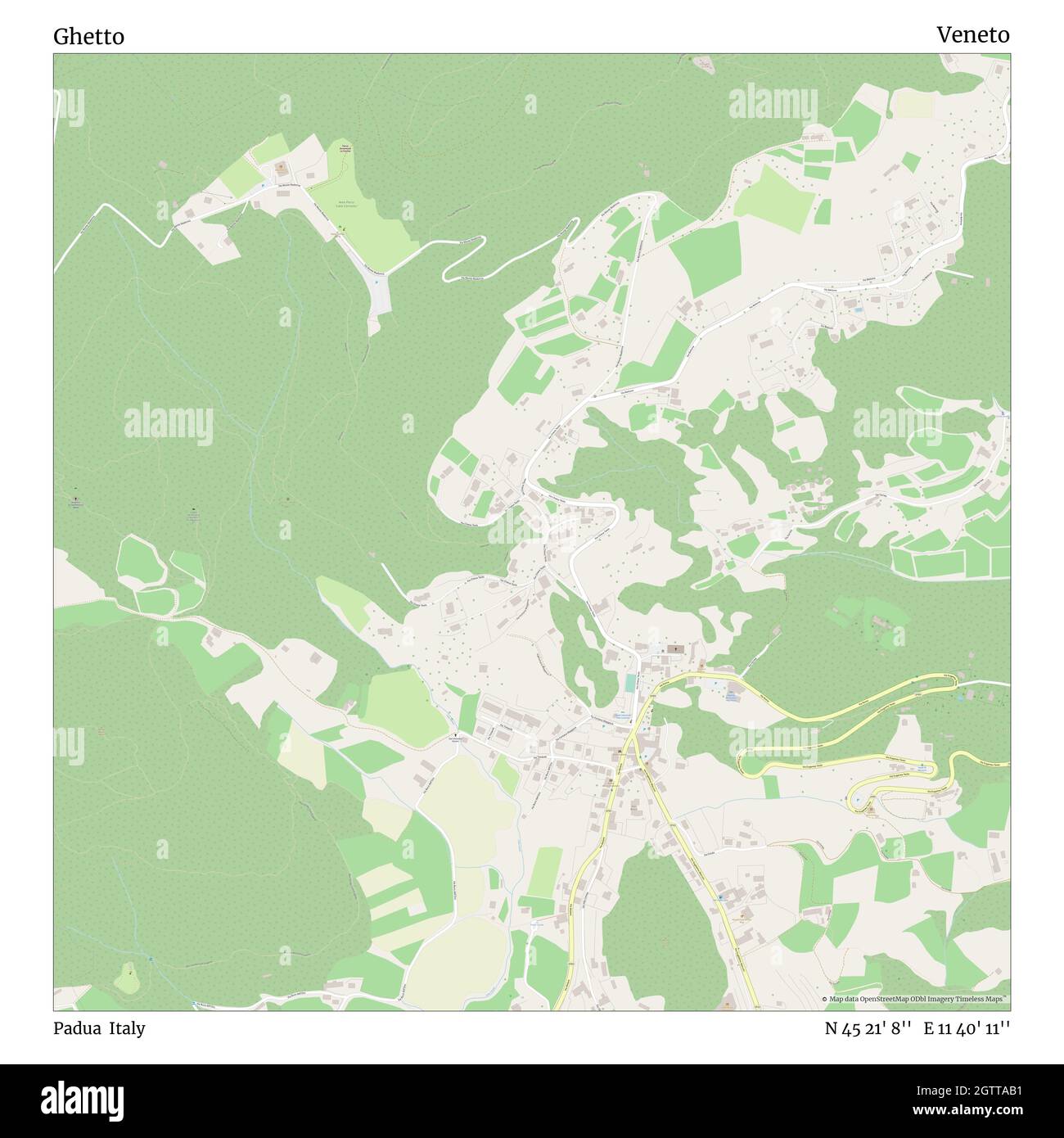 Ghetto, Padua, Italien, Venetien, N 45 21' 8'', E 11 40' 11'', map ...