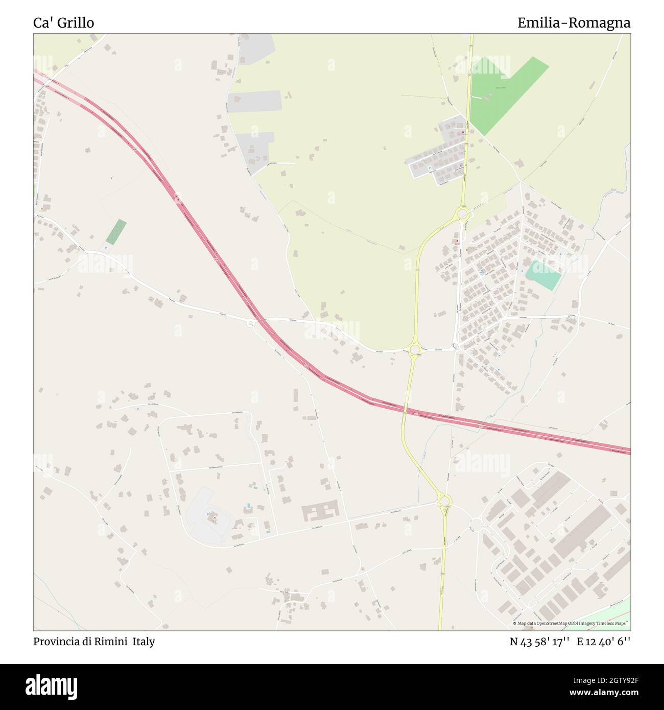 Ca' Grillo, Provincia di Rimini, Italien, Emilia-Romagna, N 43 58' 17 ...