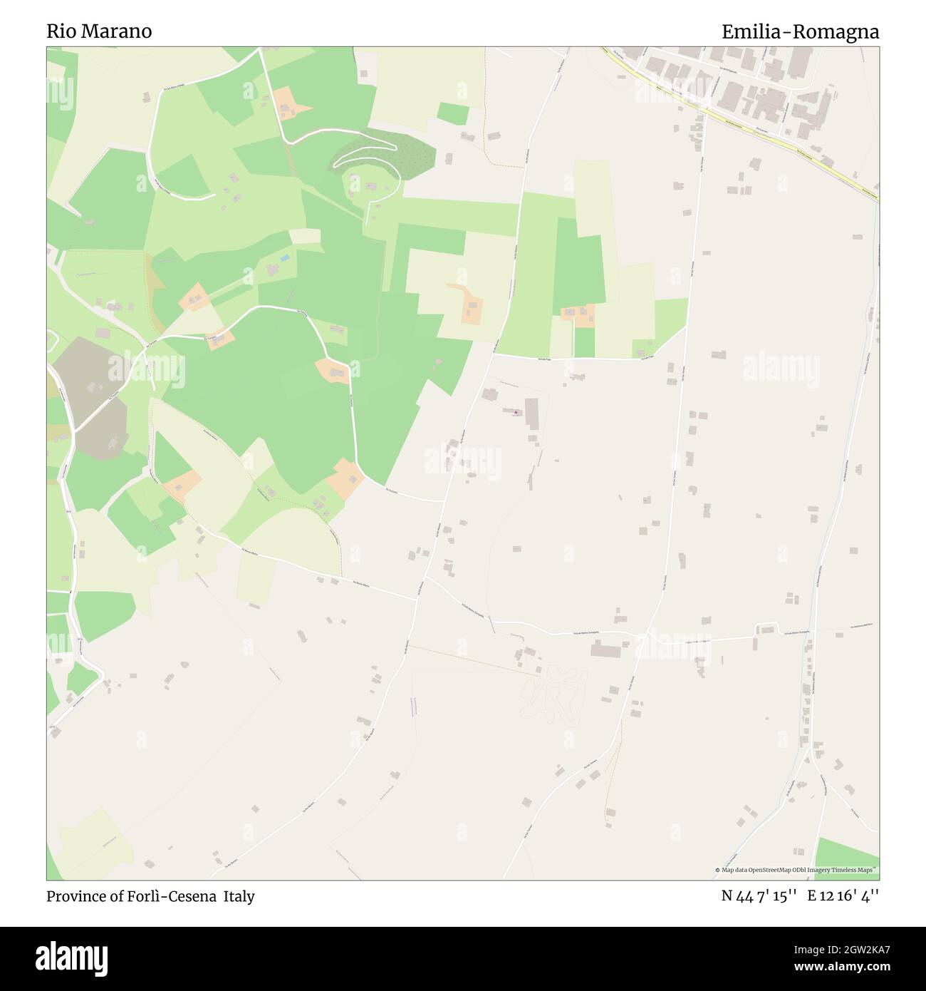 Rio Marano, Provinz Forlì-Cesena, Italien, Emilia-Romagna, N 44 7' 15 ...