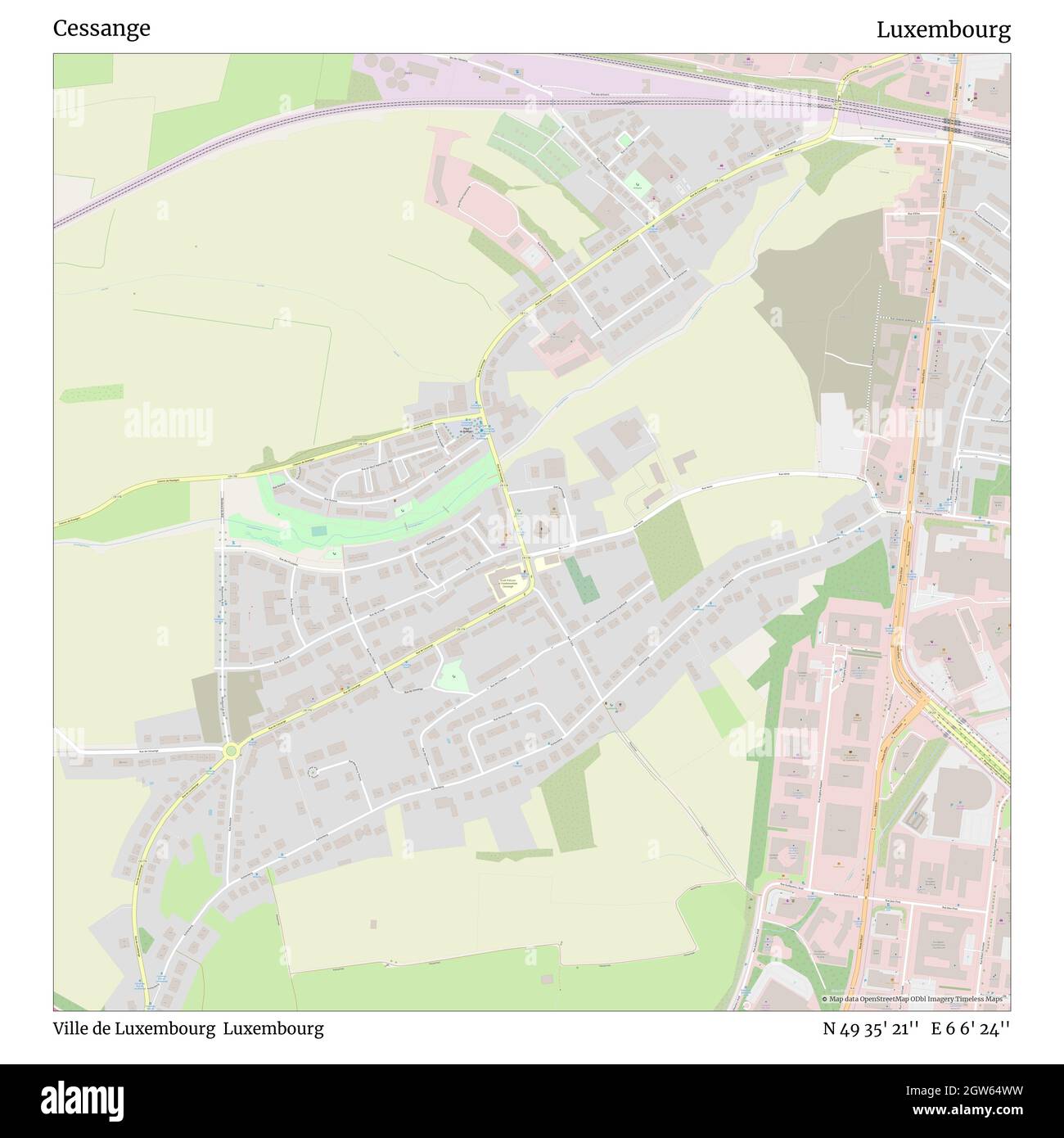 Cessange, Ville de Luxembourg, Luxembourg, Luxembourg, N 49 35' 21'', E ...