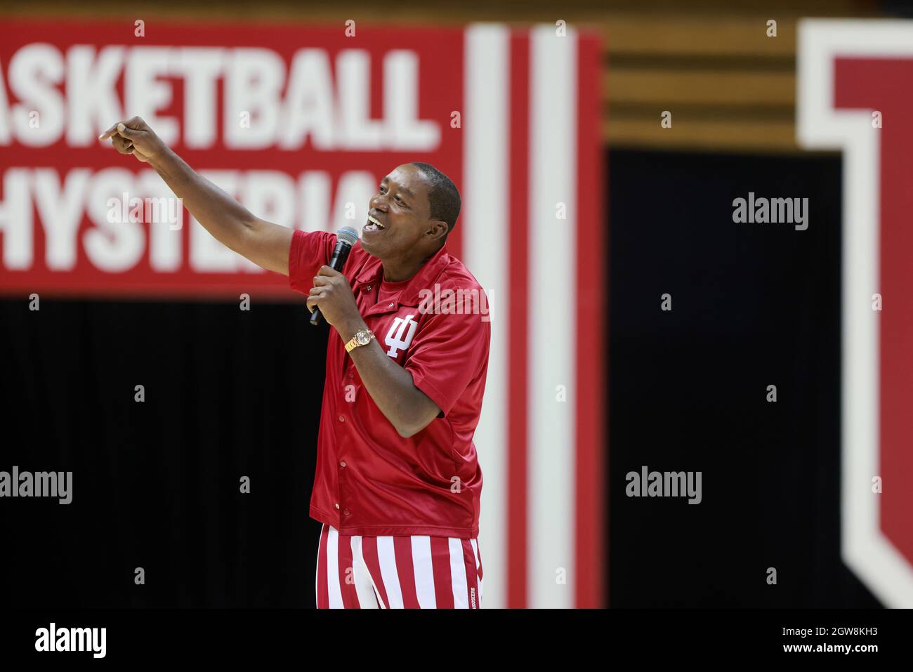 Bloomington, Usa. Oktober 2021. Isiah Thomas hält eine emotionale Rede ...