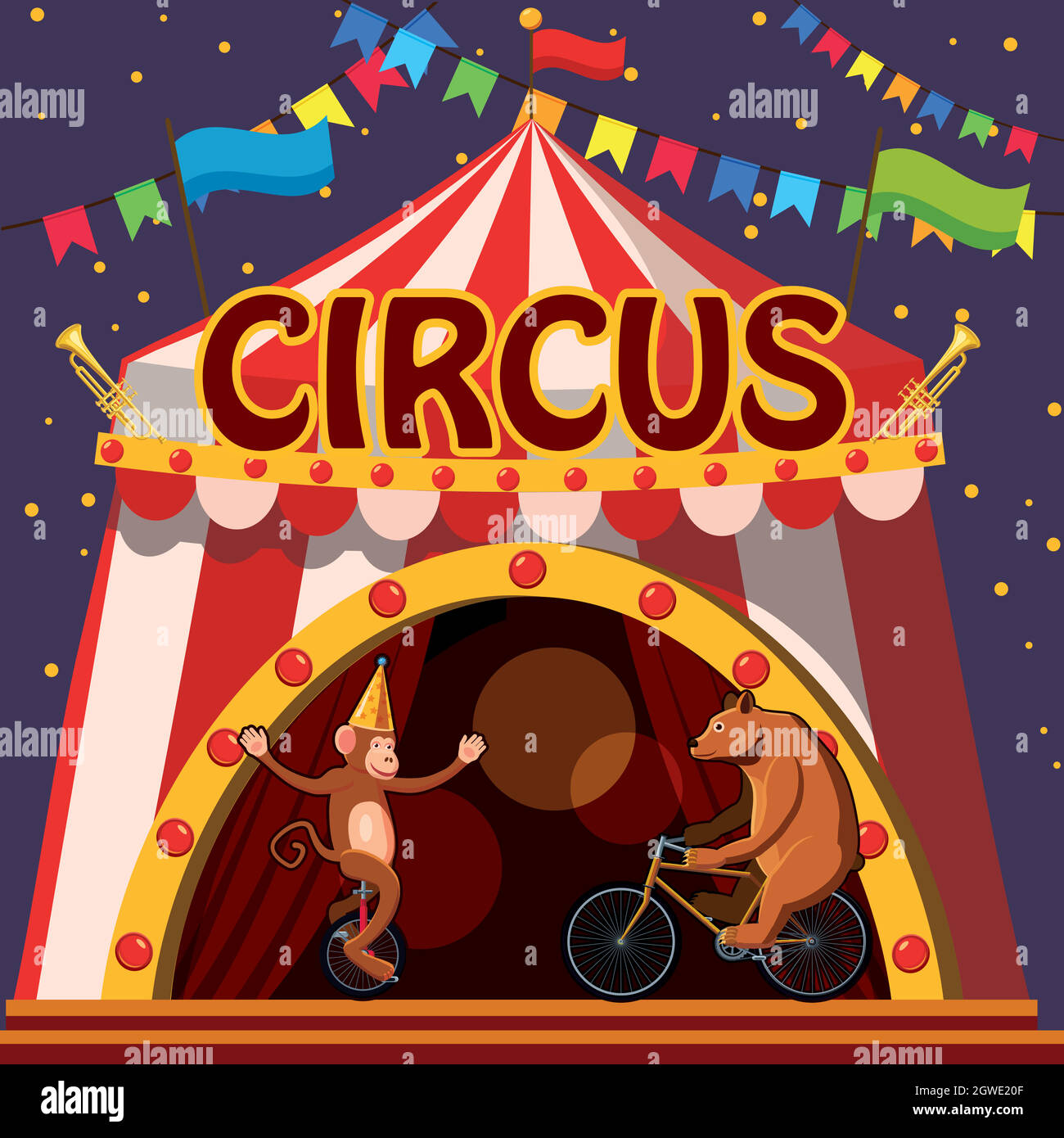 Cartoon animal circus circus tent -Fotos und -Bildmaterial in hoher ...