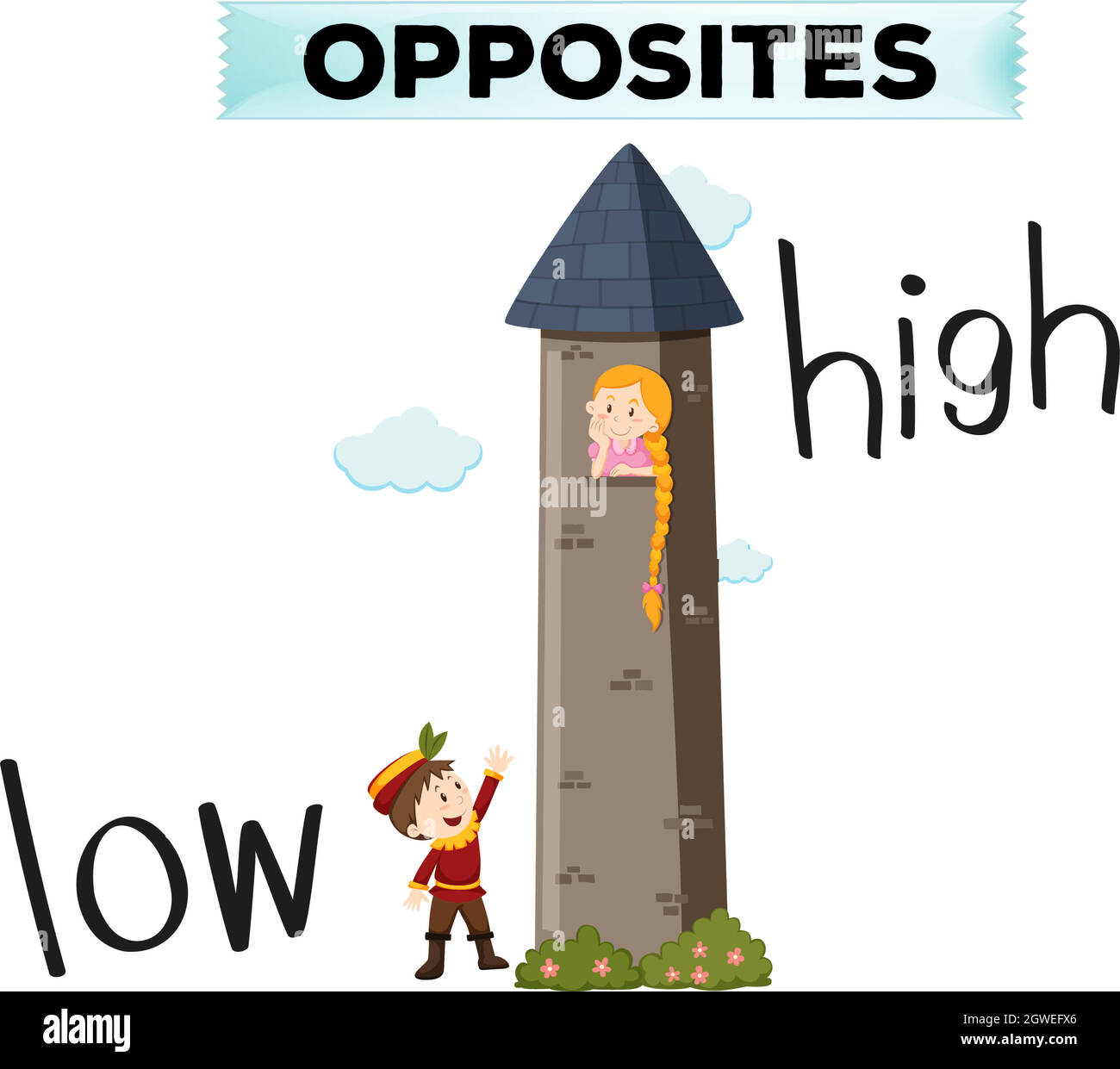 Hoher und niedriger turm Stock-Vektorgrafiken kaufen - Alamy