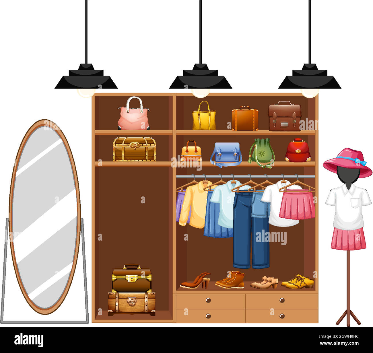 Vektor Cartoon Schrank Stockfotos und -bilder Kaufen - Alamy
