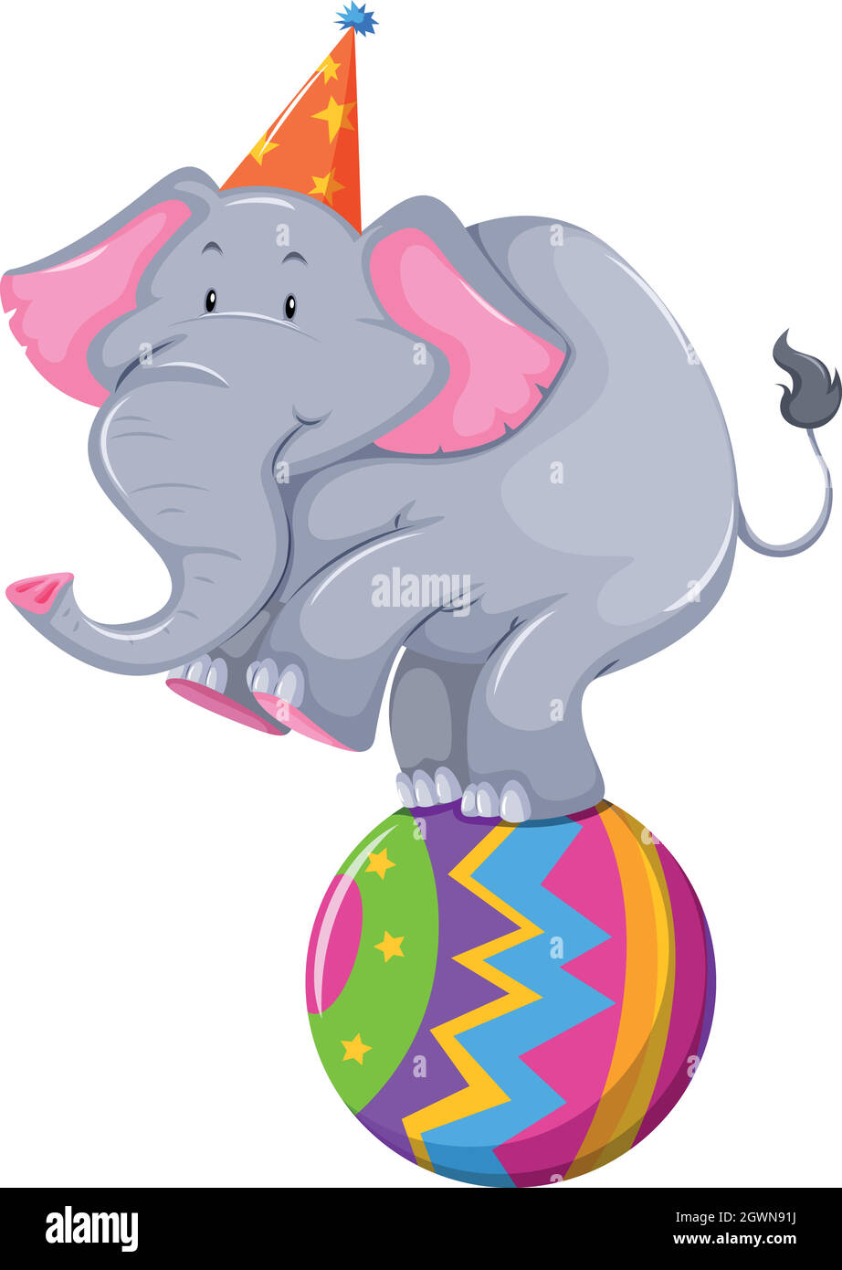 Circus elephant isolated on white -Fotos und -Bildmaterial in hoher Auflösung – Alamy