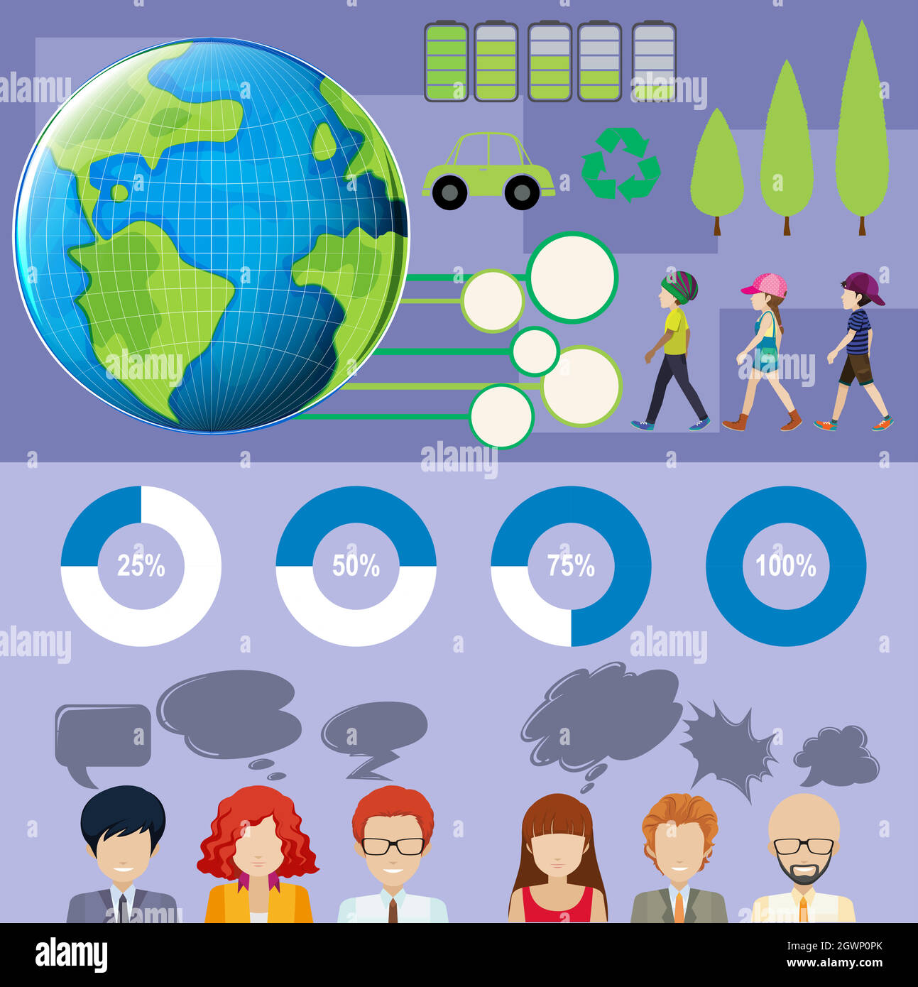 Infografik mit Menschen und Grafiken Stock-Vektorgrafik - Alamy