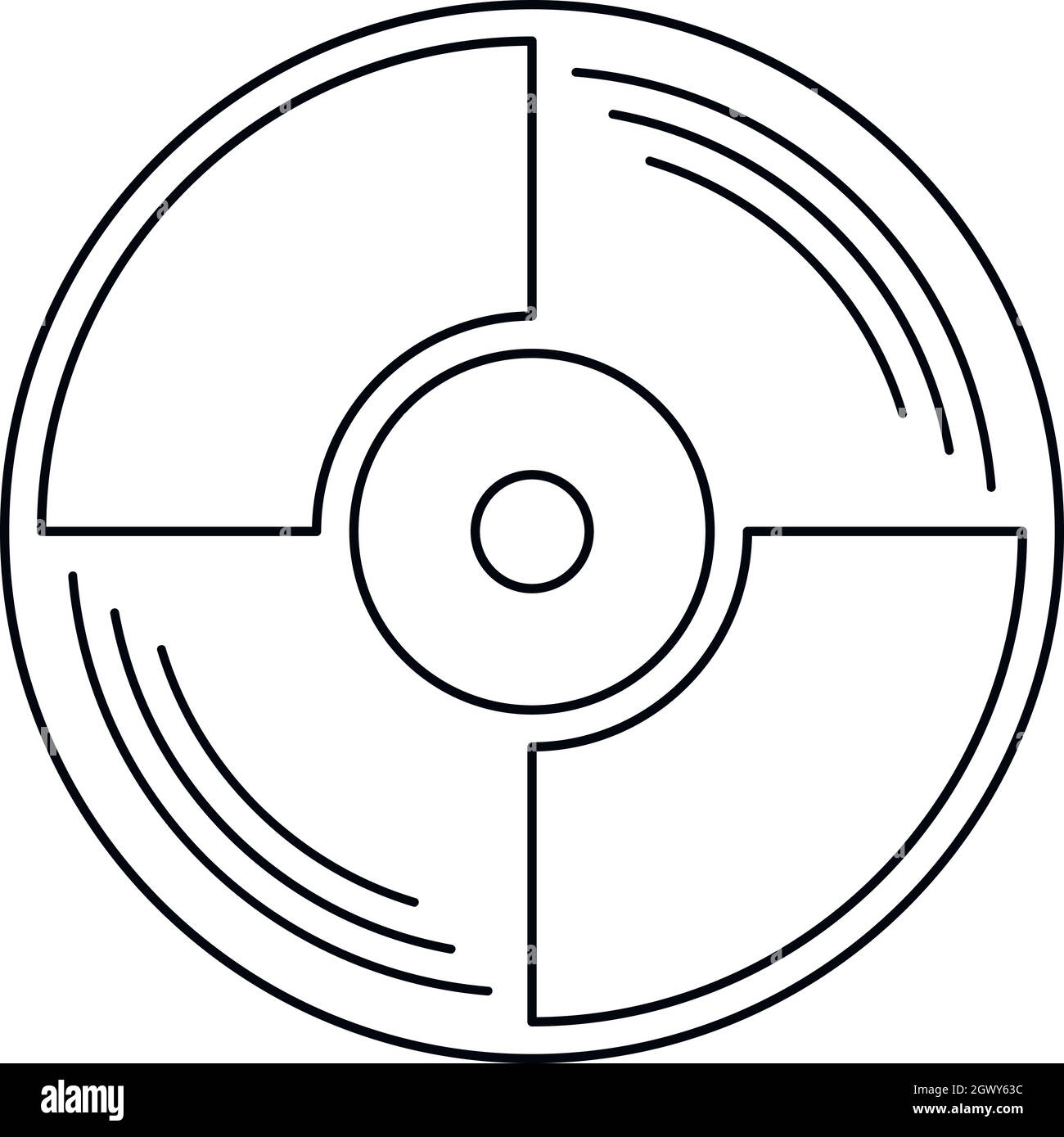 Leere vinyl Symbol Aufzeichnen, outline Style Stock-Vektorgrafik - Alamy