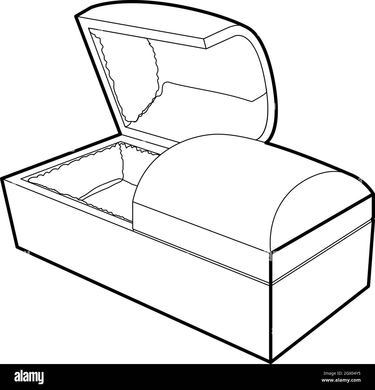Geöffnete Sarg Symbol, outline Style Stock-Vektorgrafik - Alamy