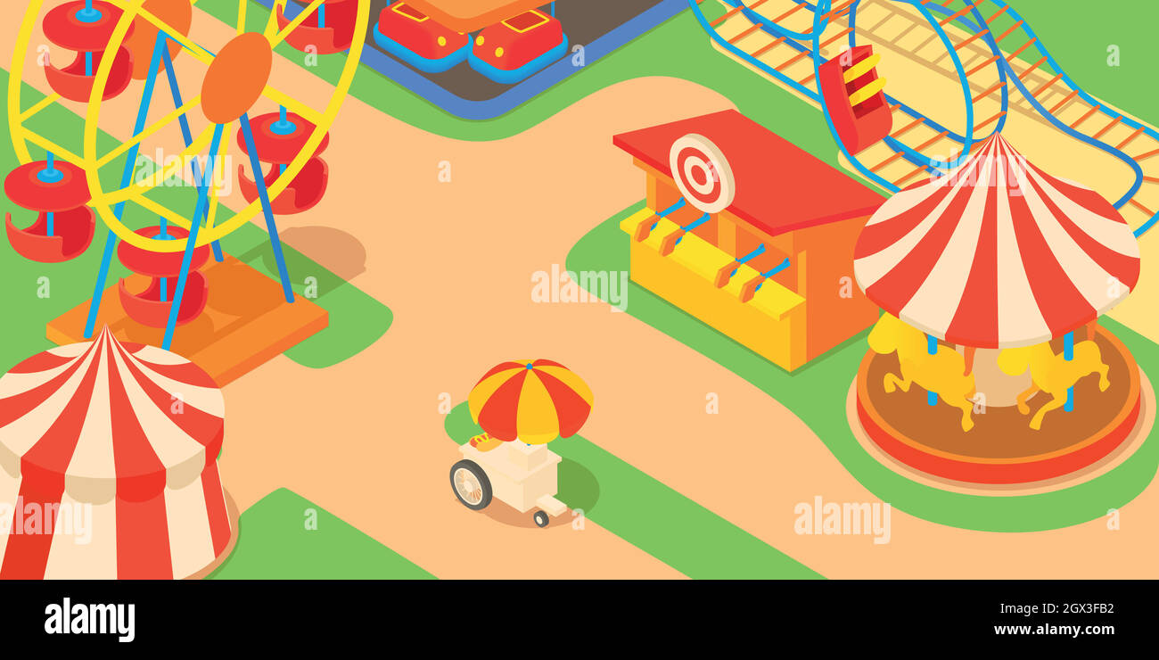 Amusement park cartoon -Fotos und -Bildmaterial in hoher Auflösung – Alamy