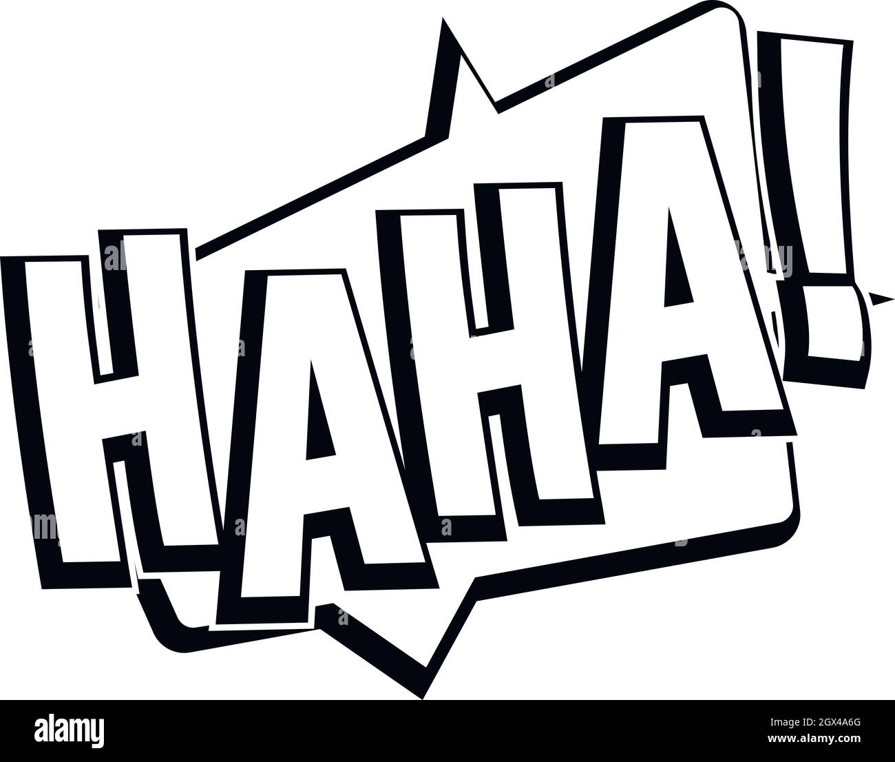 HAHA, Comic Text sound effect Symbol, einfachen Stil Stock-Vektorgrafik ...