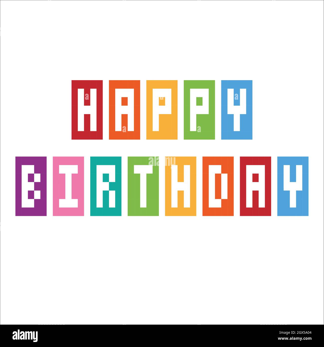 Happy Birthday Banner Pixel Art Illustration Stockfotografie - Alamy