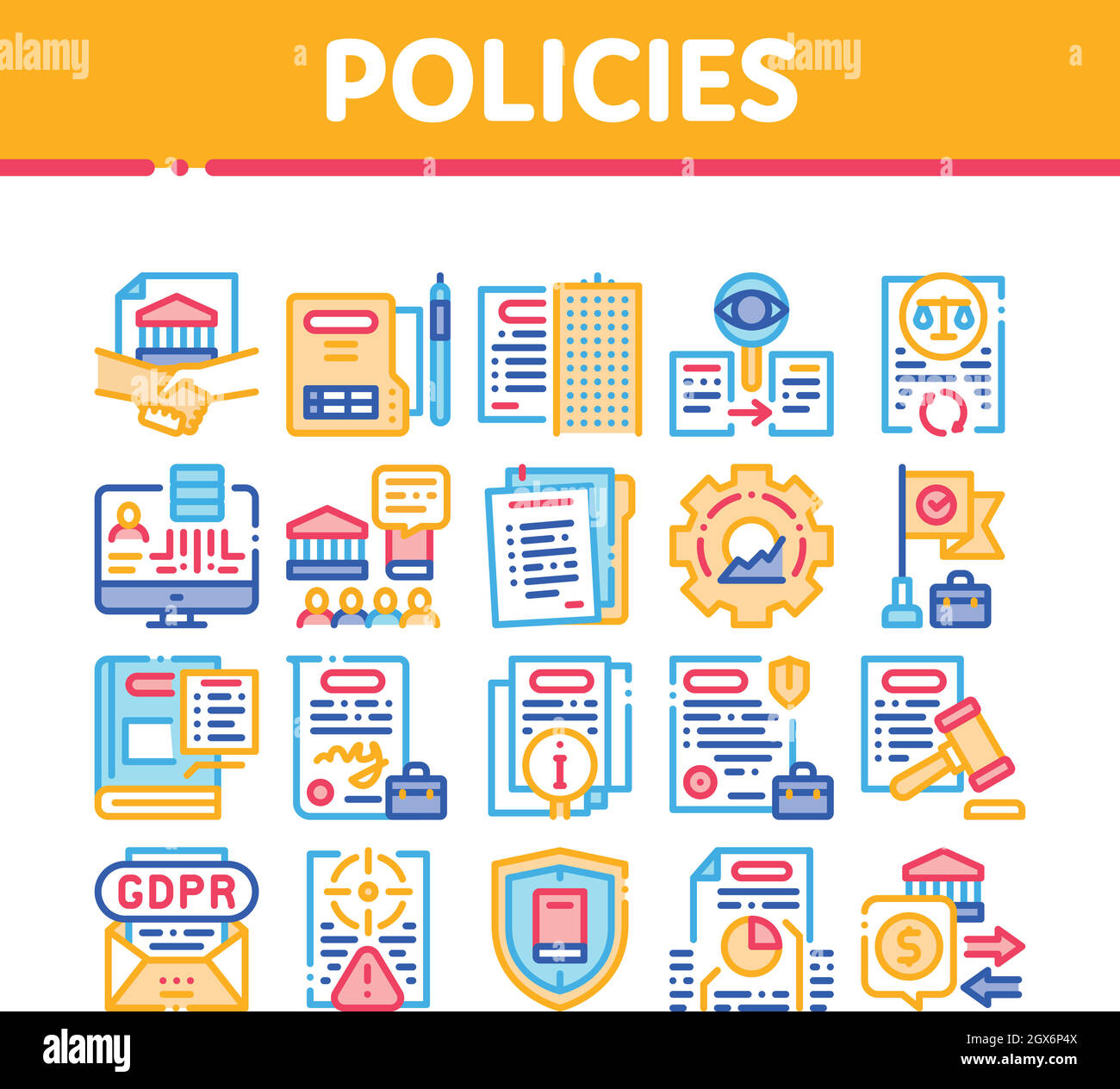 Gdpr icons vektor Stock-Vektorgrafiken kaufen - Alamy