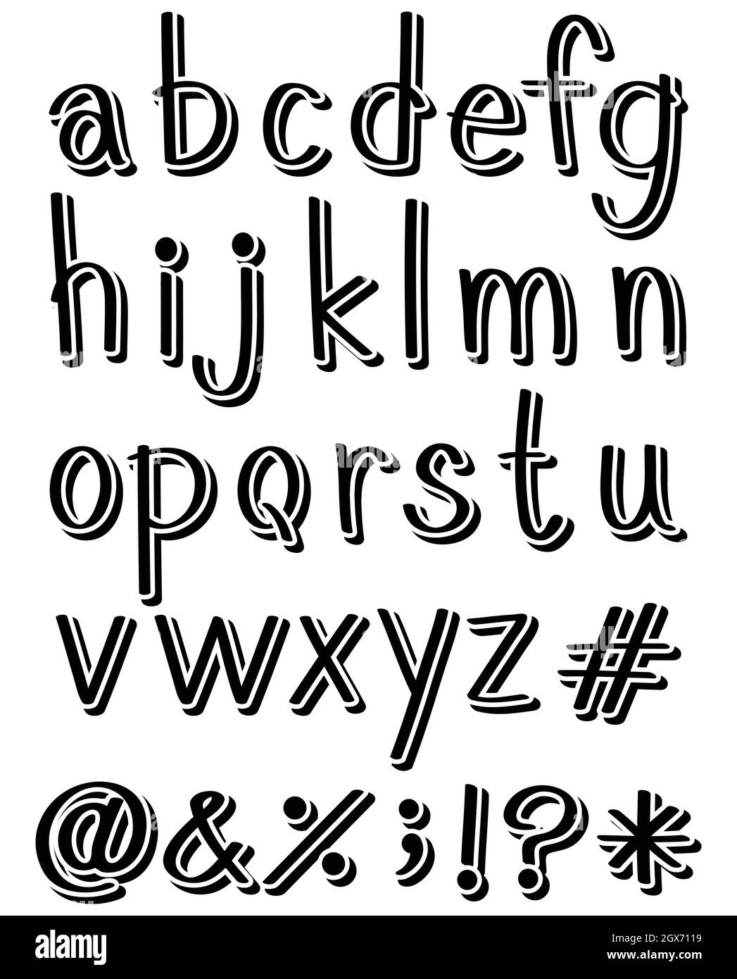 Alle alphabete und buchstaben Schwarzweiß-Stockfotos und -bilder - Alamy