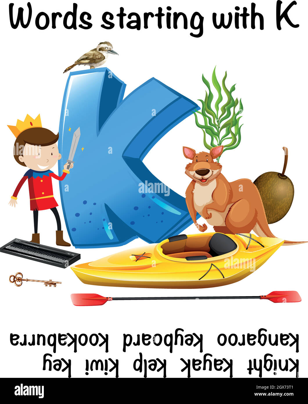 Letra k ilustración Ausgeschnittene Stockfotos und -bilder - Alamy