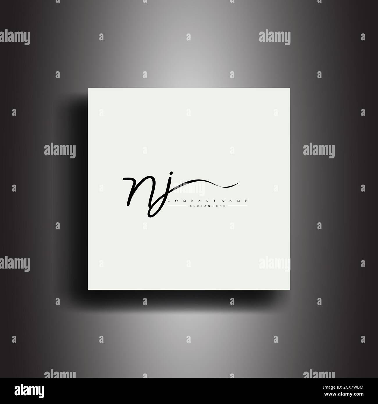 NJ Signature Stil Monogramm.kalligrafische Schriftzug Symbol und ...