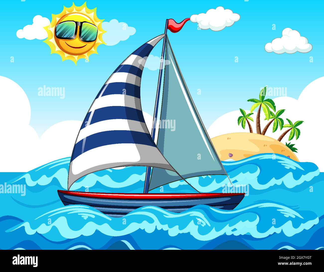 Segelboot illustration Stock-Vektorgrafiken kaufen - Seite 2 - Alamy