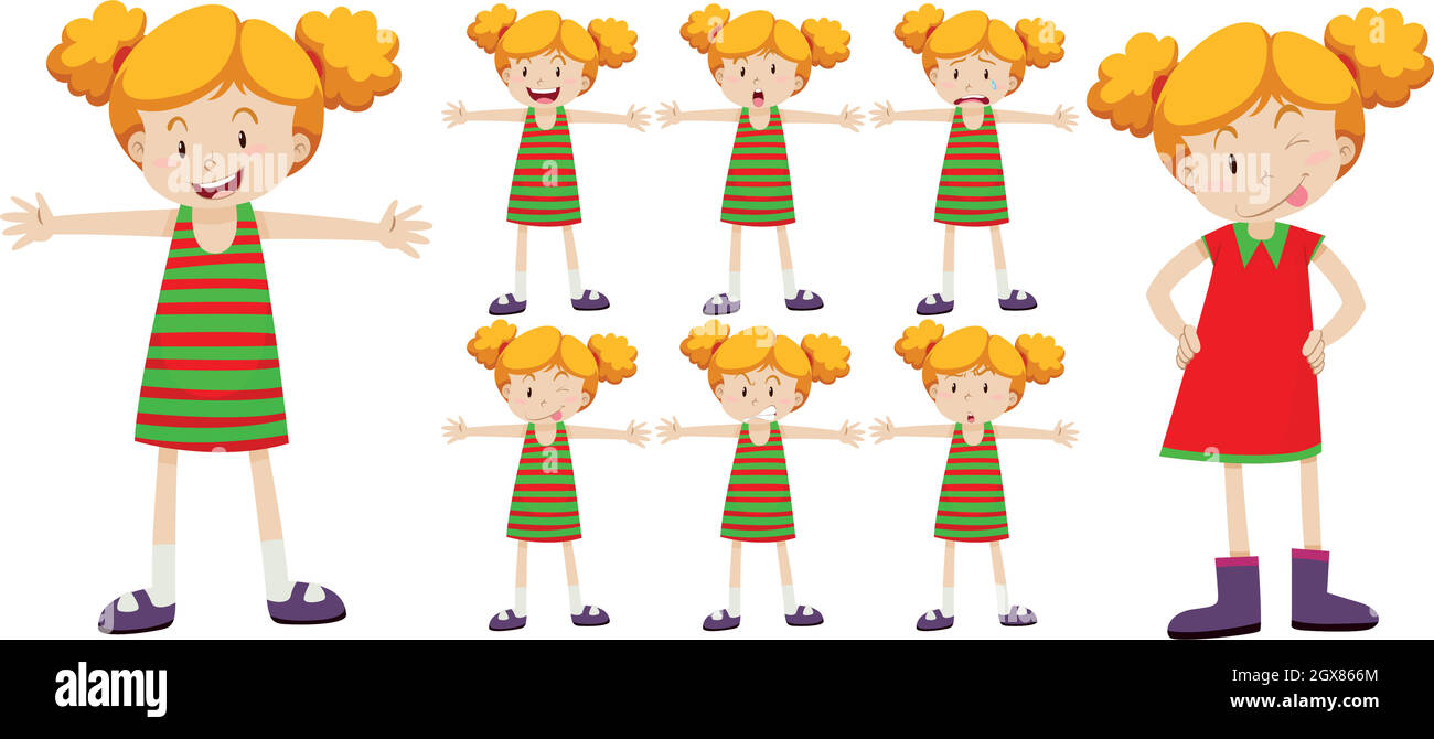 Niño diferentes expresiones ilustración Ausgeschnittene Stockfotos und ...