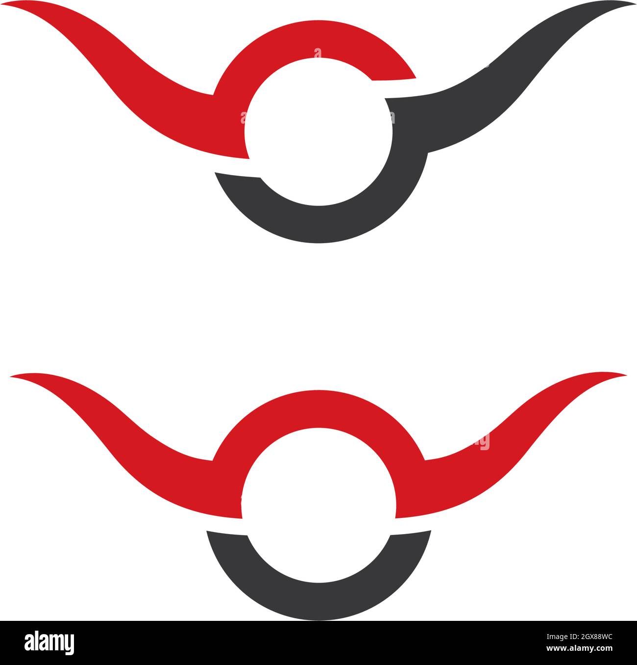 Abbildung des Stierhorn-Logo-Vektorsymbols Stock-Vektorgrafik - Alamy