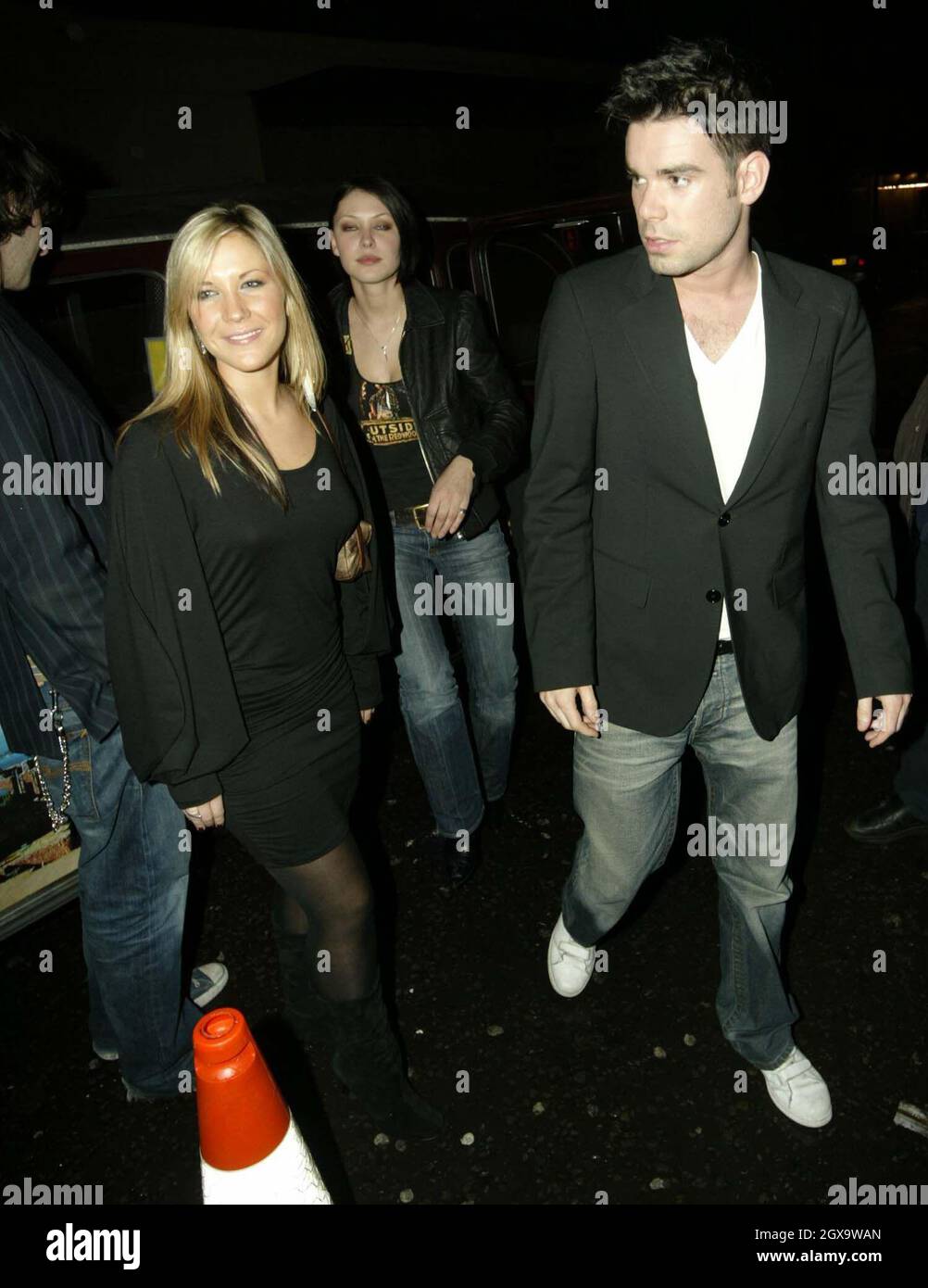 Die MTV-Moderatoren Alex Zane, Dave Berry und Emma Forbes mit Heidi von ...