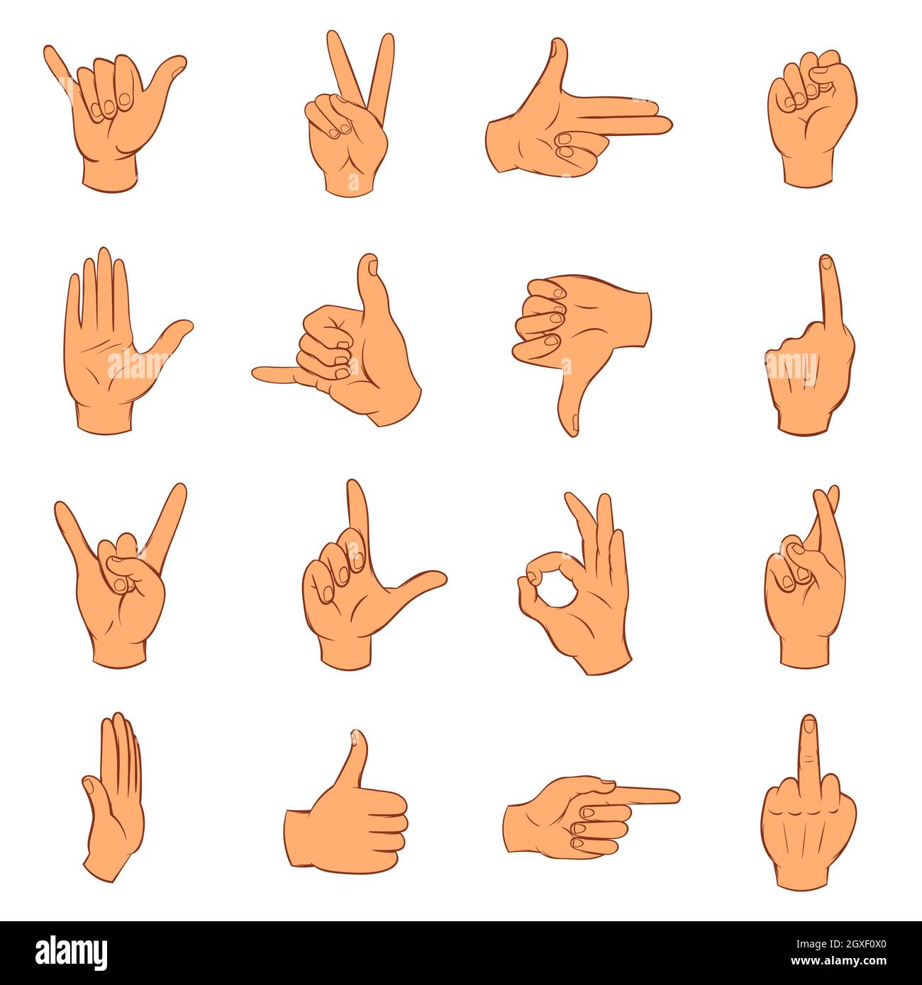 Handzeichen Vektor Icons Set Stockfotos und -bilder Kaufen - Alamy