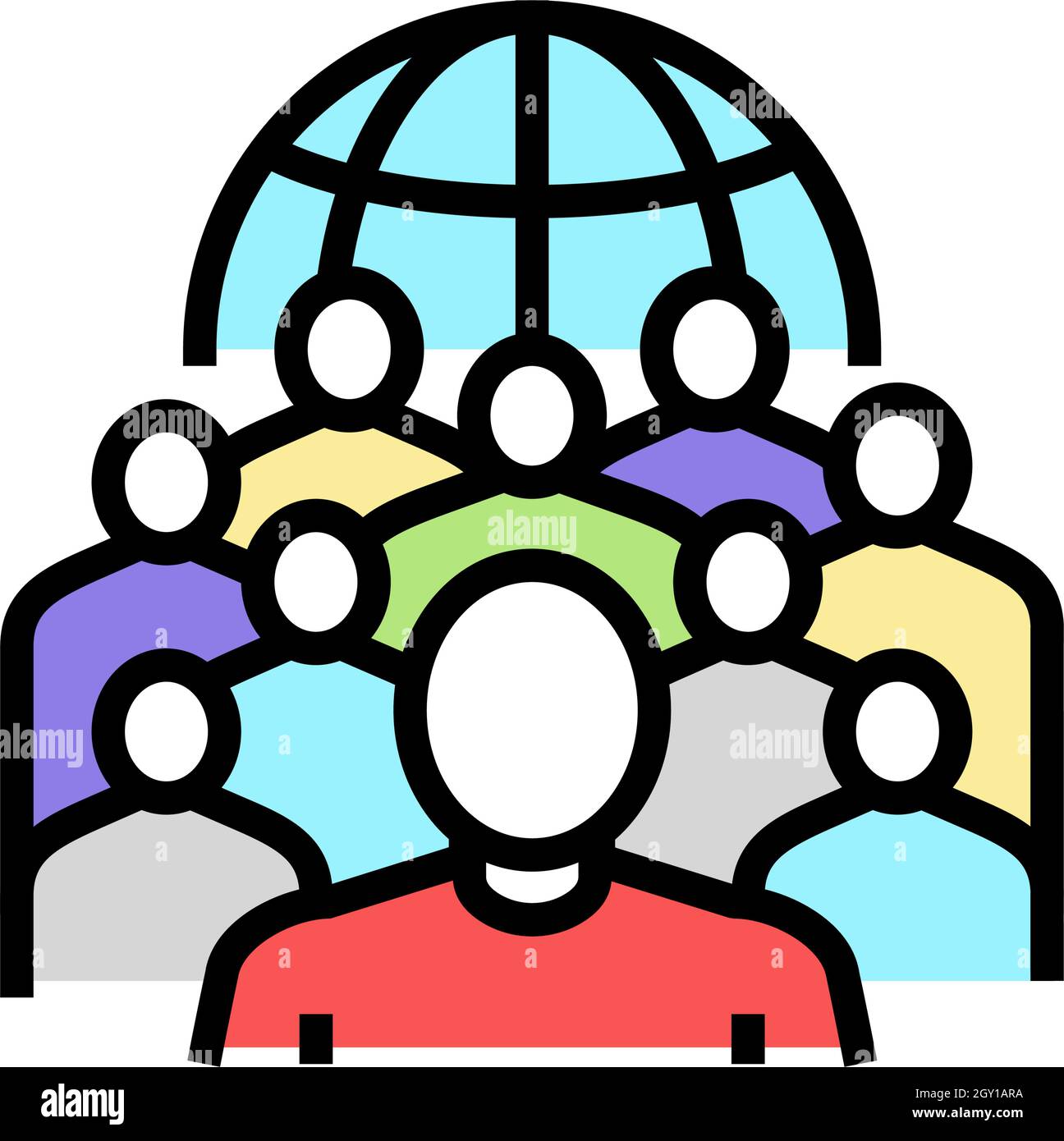 Gesellschaft Menschen Farbe Symbol Vektor Illustration Stock ...