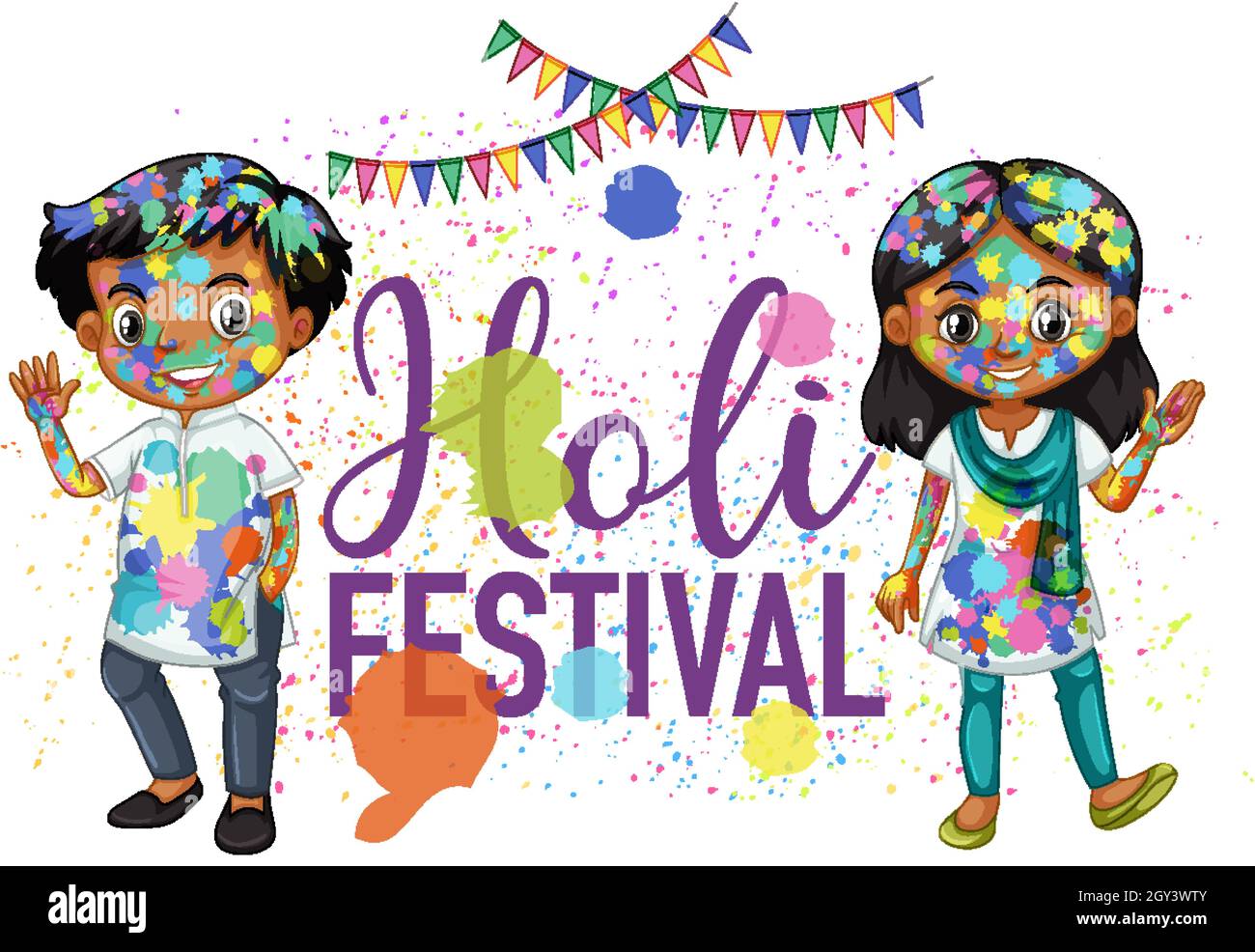 Holi Cartoon