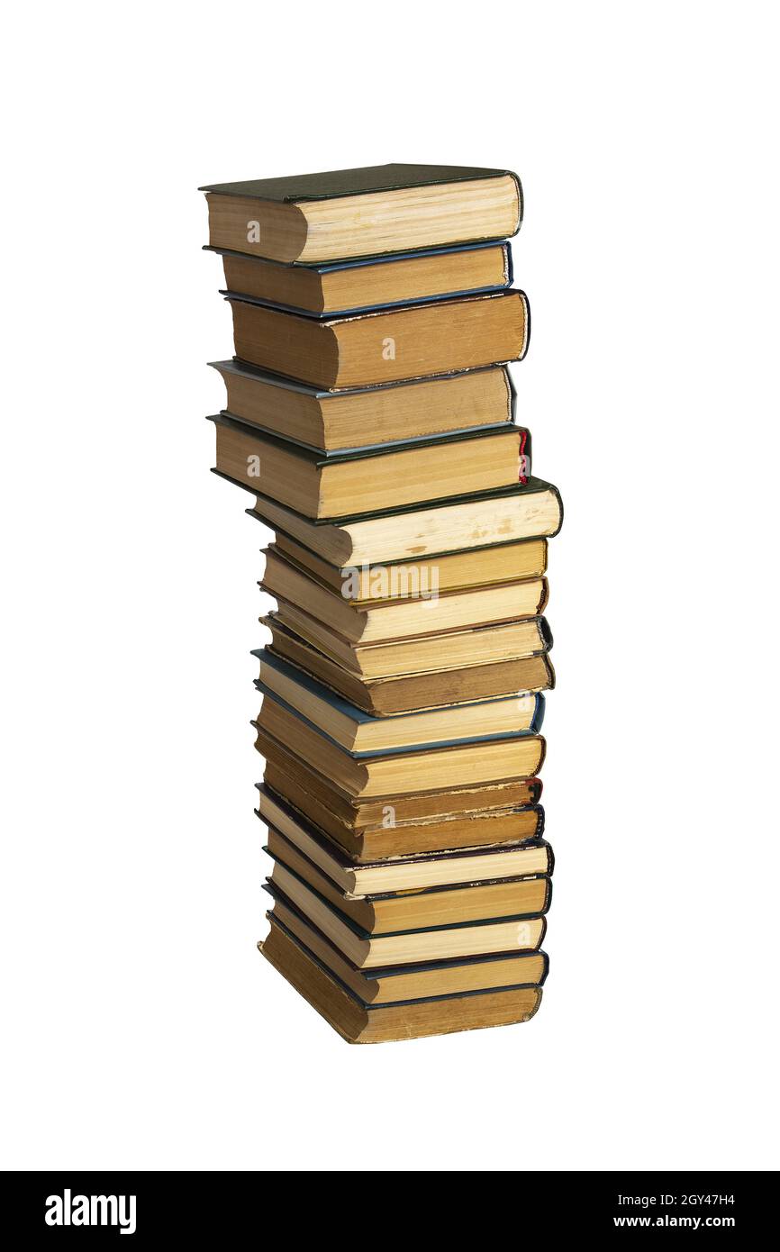 Stapel staubige bücher auf weißem hintergrund -Fotos und -Bildmaterial ...