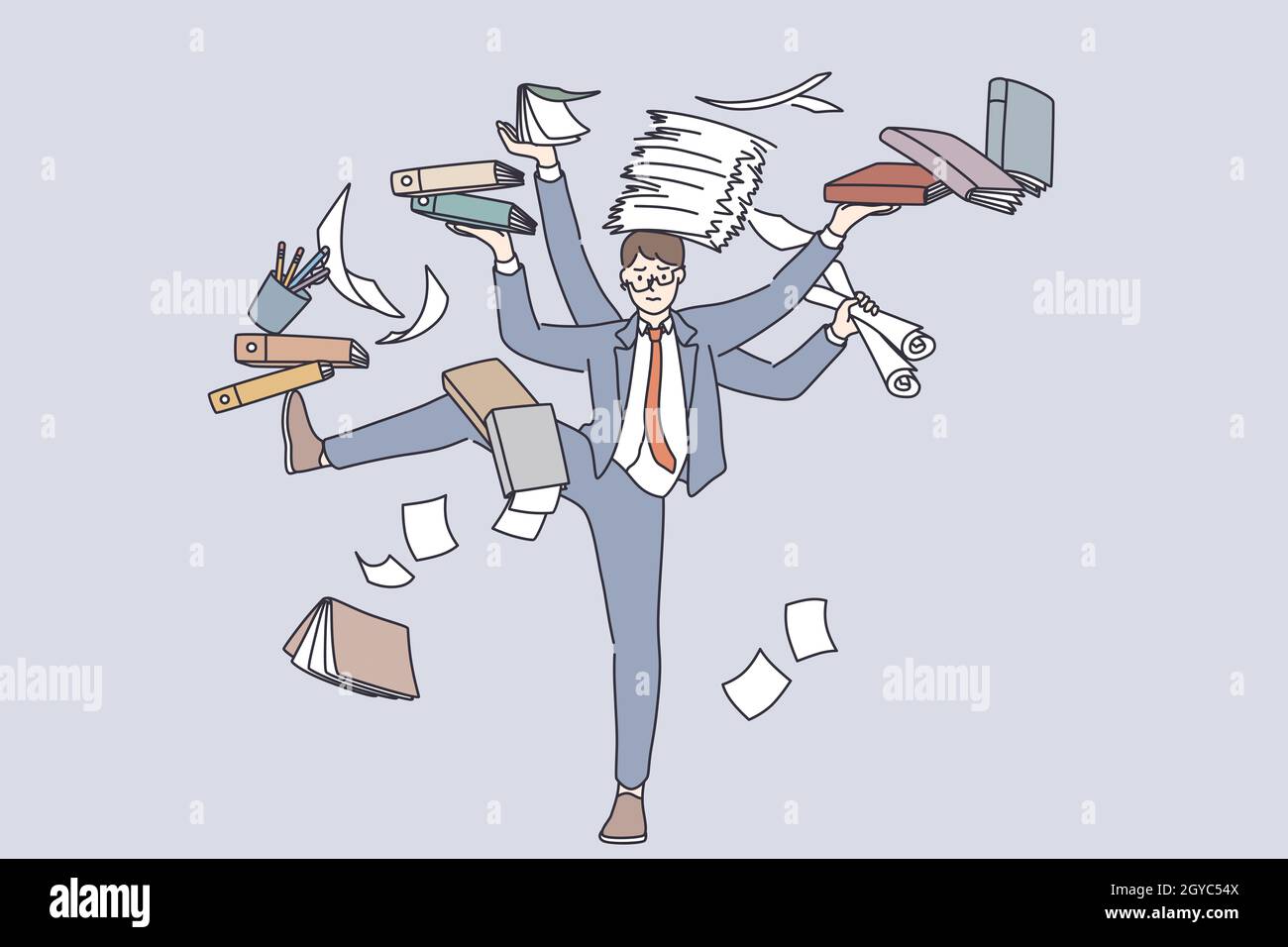 Business Cartoon Not Liking Paperwork Stockfotos und -bilder Kaufen - Alamy