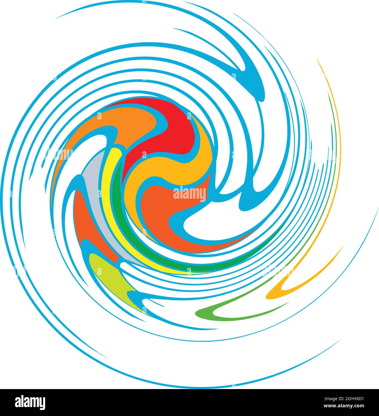 Spiral-, Wirbel-, Wirbel-, Spiral-Element. Whirlpool, Wirbelwind-Effekt ...