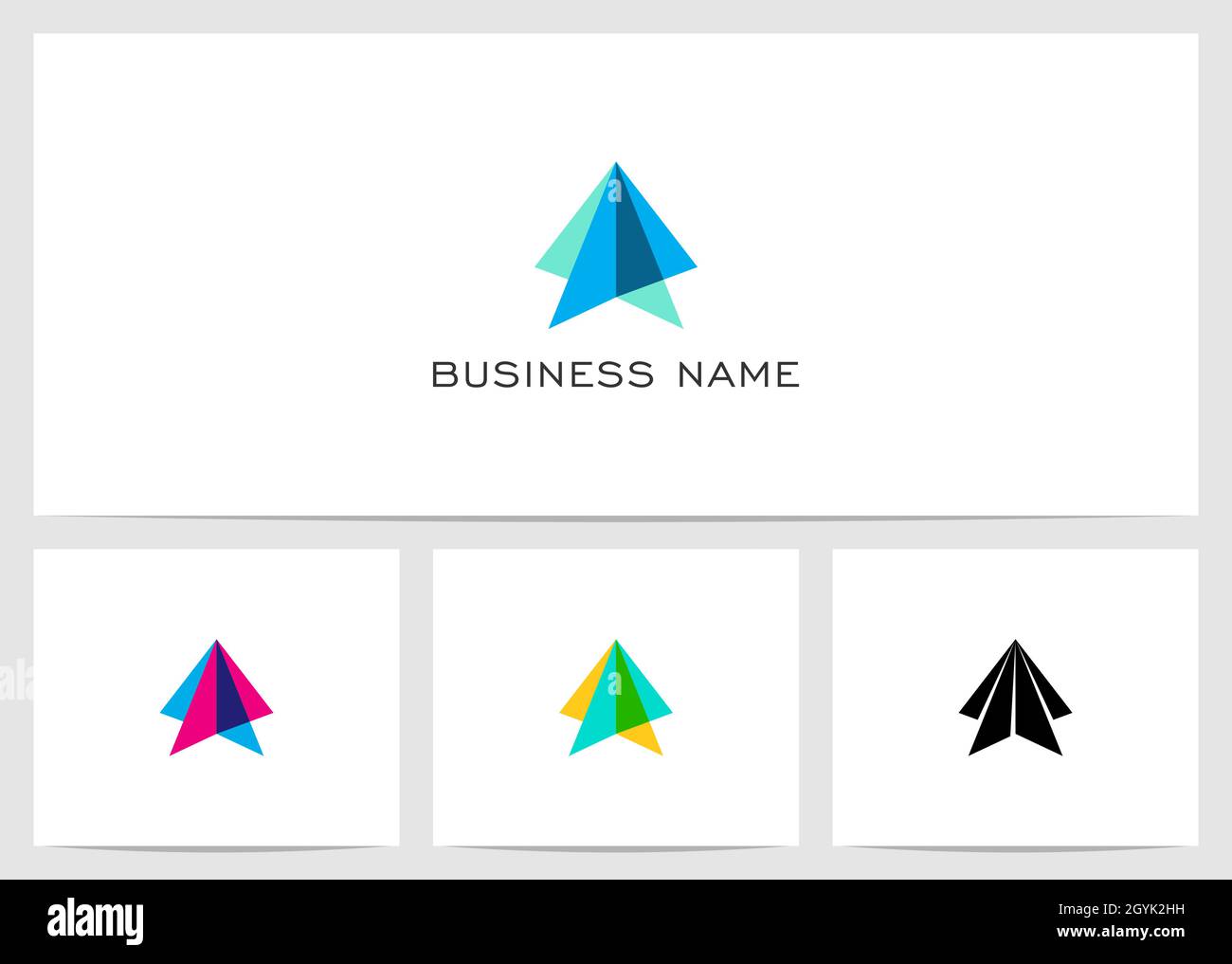 Mehrschichige Dreiecke Bilden Pfeilkopf Logo Design Stock-Vektorgrafik ...