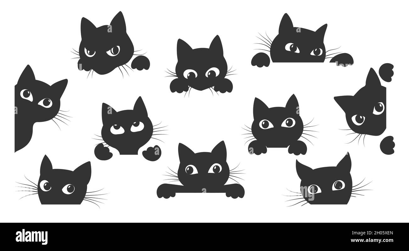 Schwarze katze karikatur Schwarzweiß-Stockfotos und -bilder - Alamy