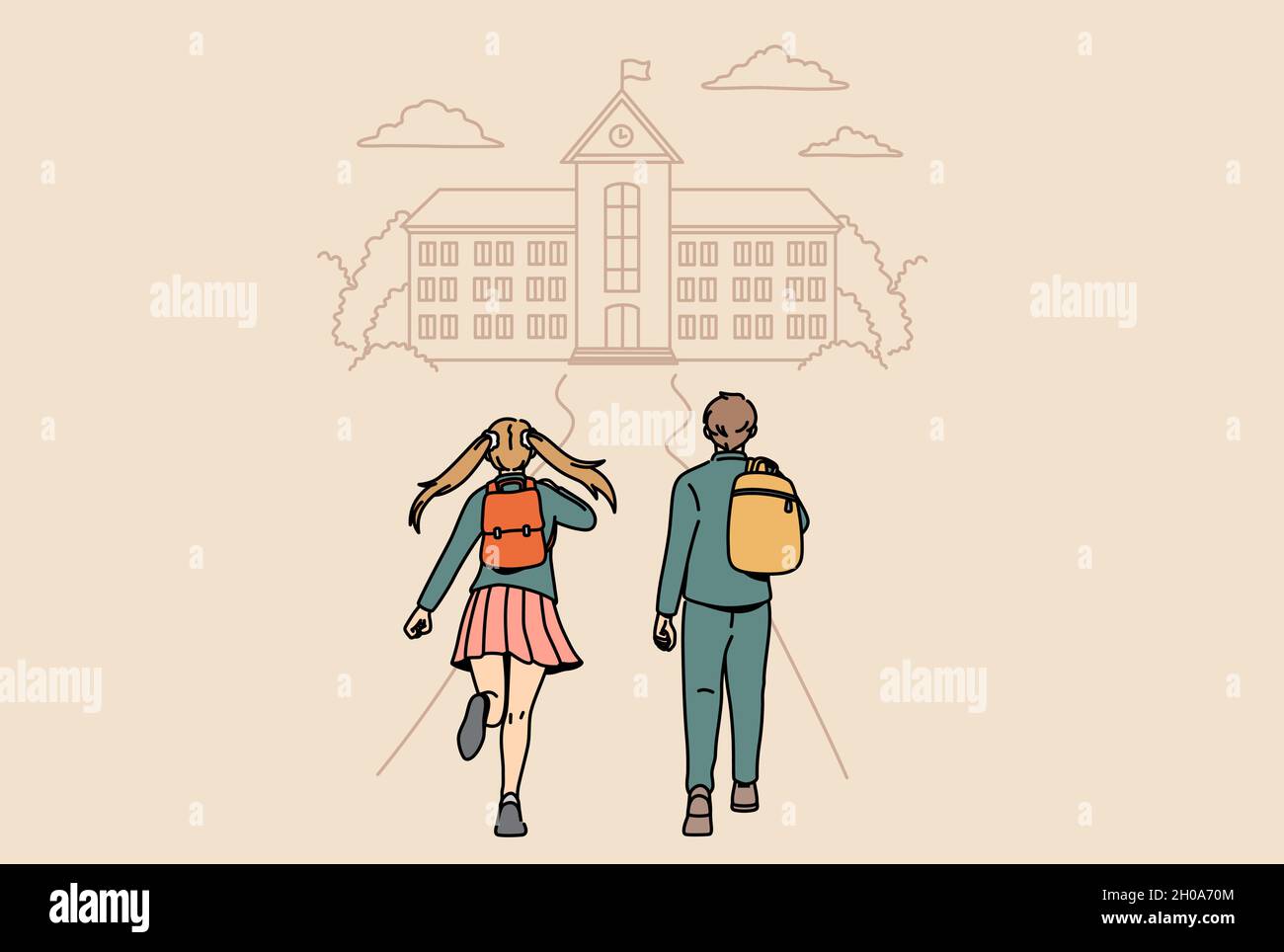 Rückwärts gehen kinder Stock-Vektorgrafiken kaufen - Alamy