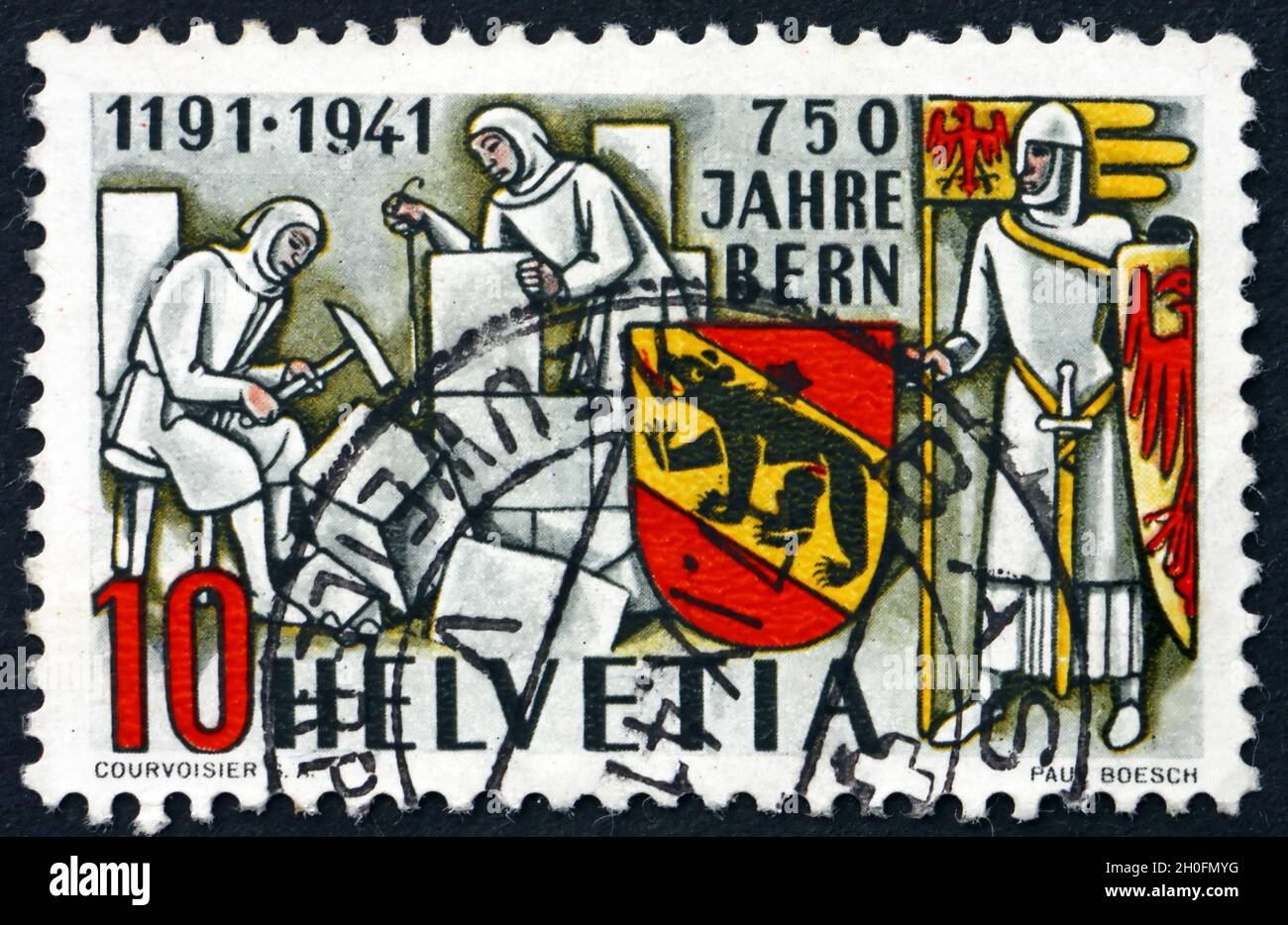 SCHWEIZ - UM 1941: Eine in der Schweiz gedruckte Briefmarke zeigt ...