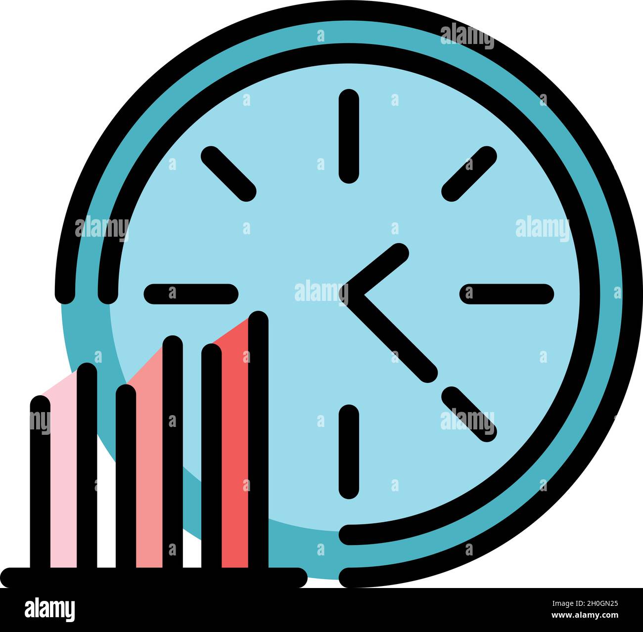 Symbol für die Entwicklung des Zeitdiagramms. Umriss Zeitdiagramm ...
