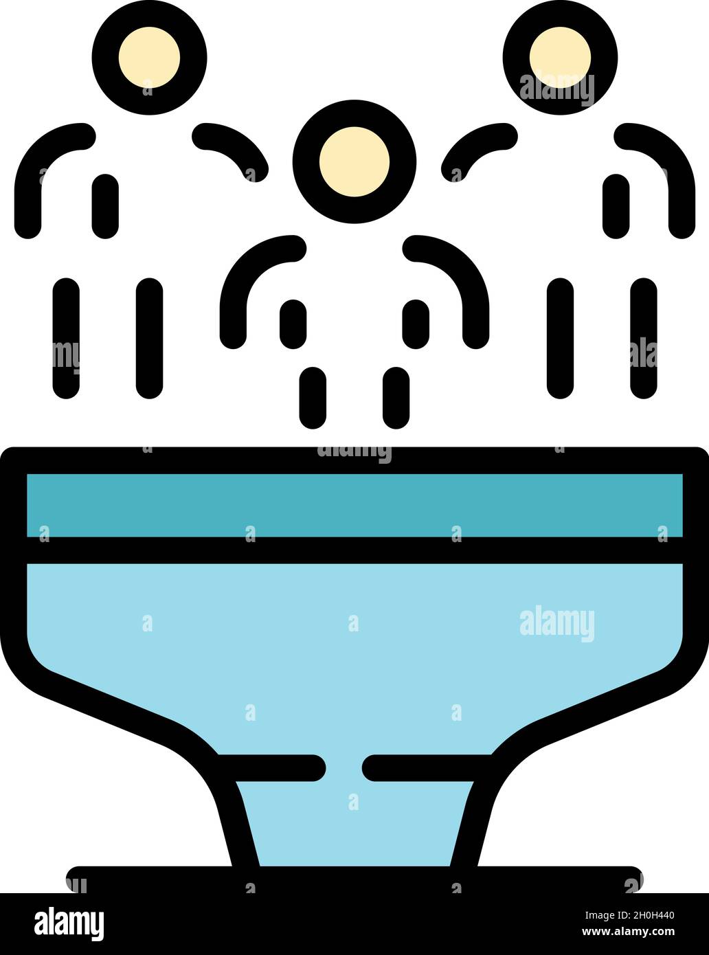 Symbol für den Kunden-Trichter. Umriss Clients Trichter Vektor Symbol ...