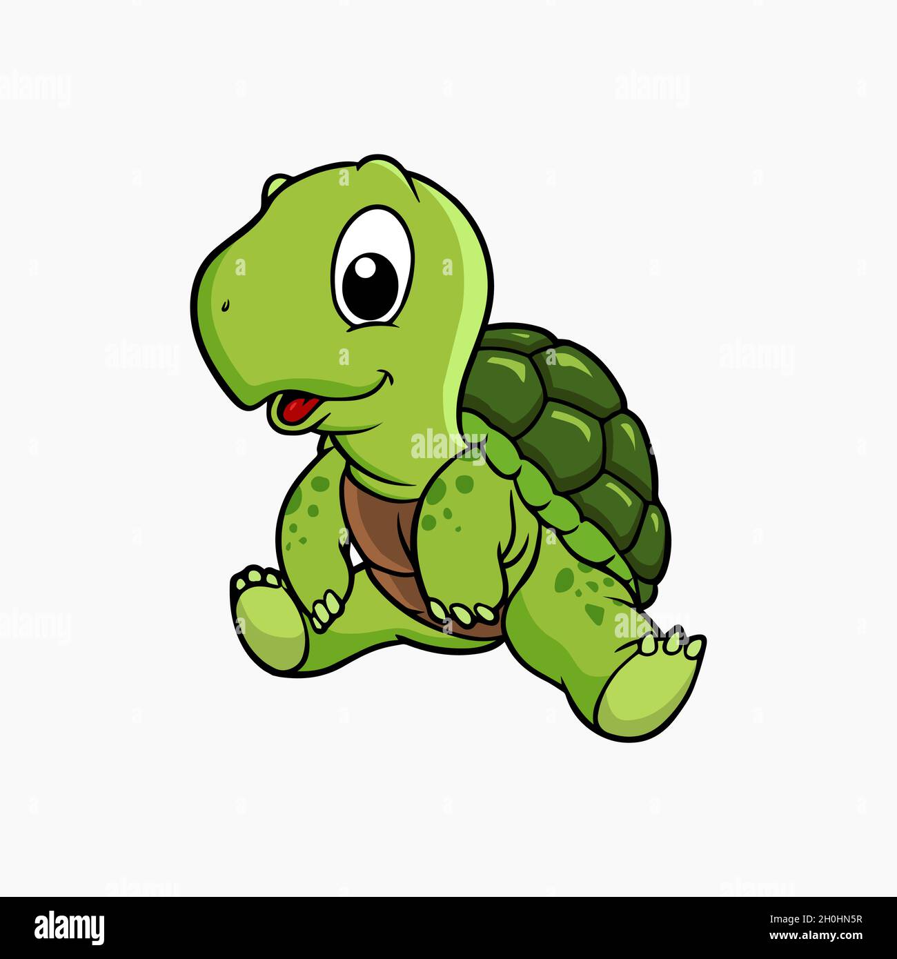 Schildkröte Sitzend Vektor Illustration Cartoon Stock-Vektorgrafik - Alamy