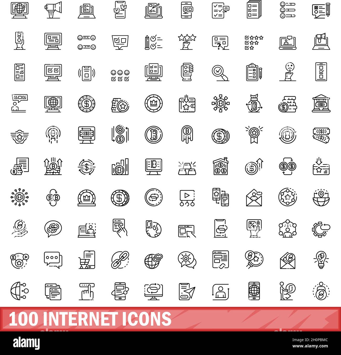 100 Internet-Symbole eingestellt. Skizzieren Sie die Darstellung von ...