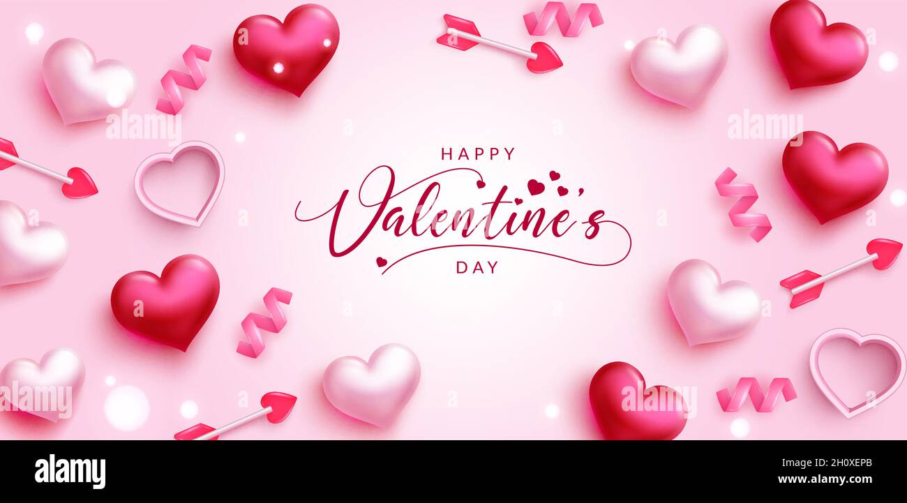 Smileys valentines Vektorset. Smiley-Charaktere in 3d Inlove, Blushing ...