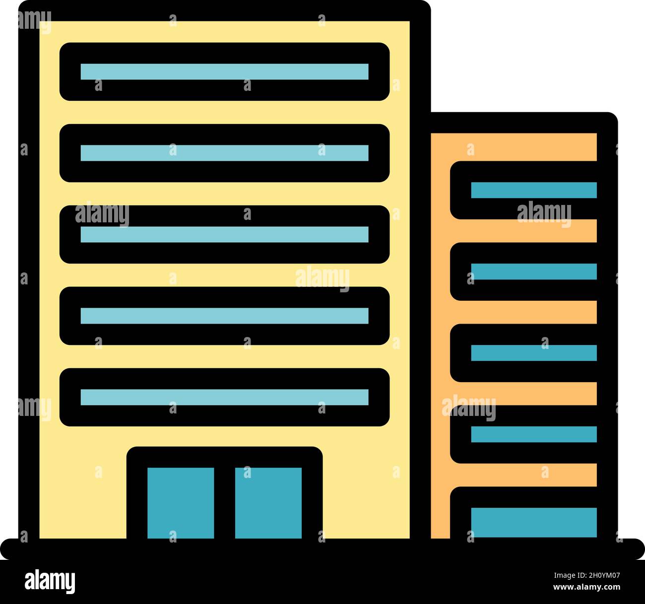 Campus-Symbol. Kontur Campus Vektor Symbol Farbe flach isoliert Stock ...