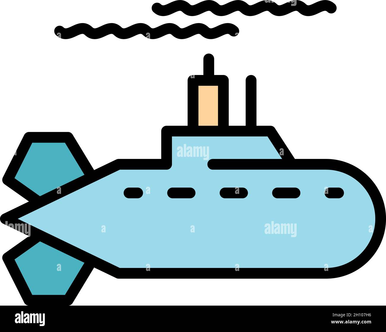 Schnelles U-Boot-Symbol. Umriss schnell U-Boot Vektor Symbol Farbe flach isoliert Stock ...