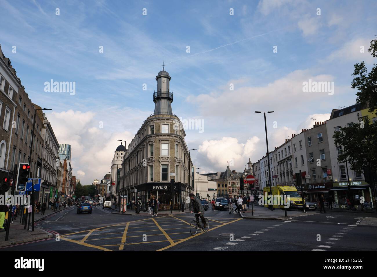 Blick auf Euston Road, A501 und Pentonville Road in der Nähe des ...