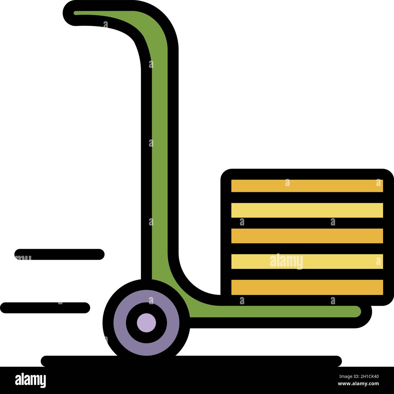 Symbol des Handradwagens. Umriss Handrad LKW Vektor Symbol Farbe flach ...