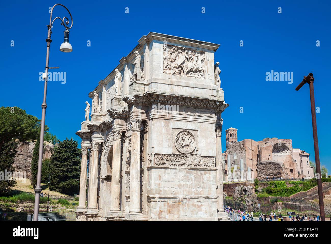 Rom, Italien, April 2018: Der Triumphbogen des Konstantin ein ...