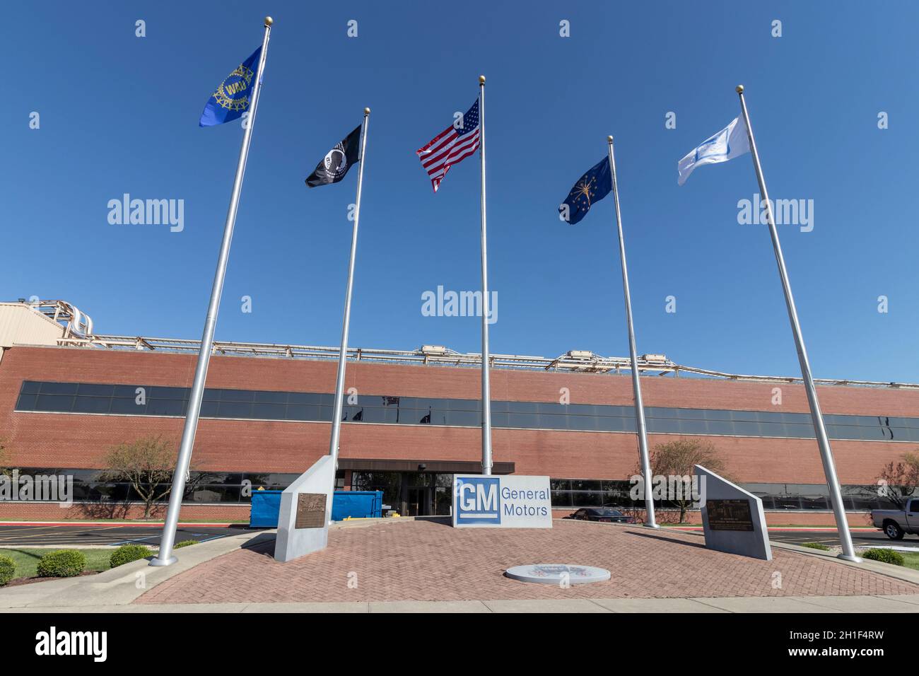 Marion - ca. Oktober 2021: General Motors Logo und Beschilderung in der ...
