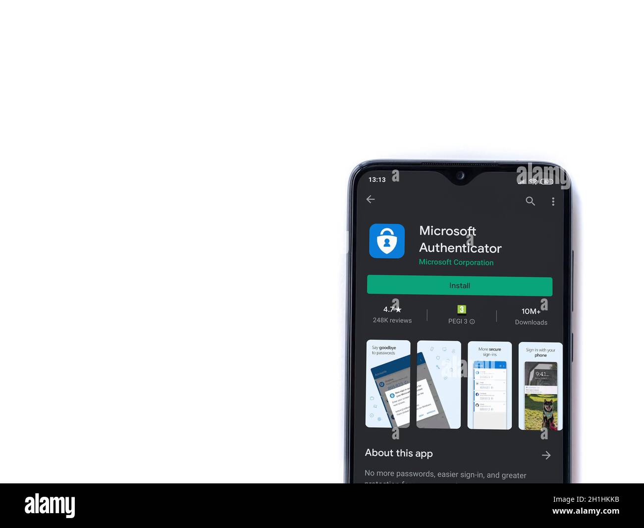 Microsoft authenticator app Ausgeschnittene Stockfotos und -bilder - Alamy