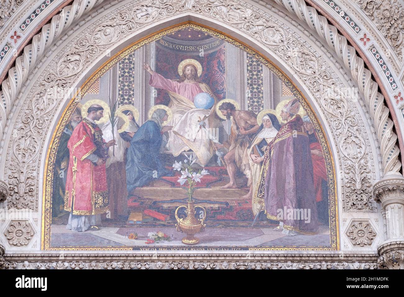 Christus auf dem Thron mit Maria und St. Johannes der Täufer ...